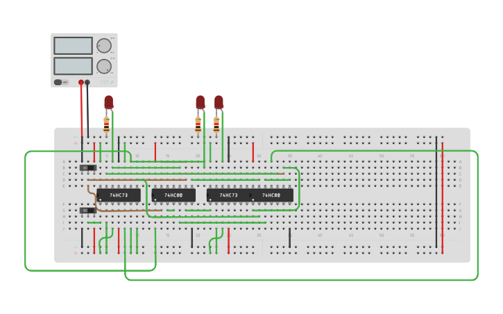 Circuit Design 3 Bit Asynchronous Up Down Counter Tinkercad