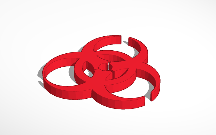 3D design Biohazard Token - Tinkercad
