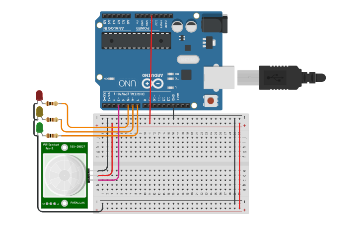 Circuit design Copy of Smart Traffic Light - Tinkercad