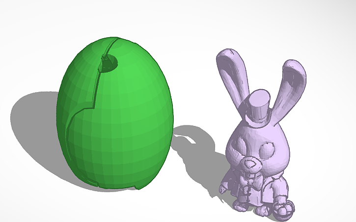 3D design Hide and Seek Egg and Easter Bunny - Tinkercad