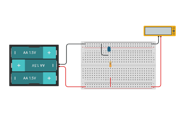 Circuit design Circuito basico con Led - Tinkercad