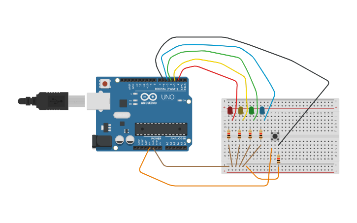Circuit design Counter with push button‏ - Tinkercad