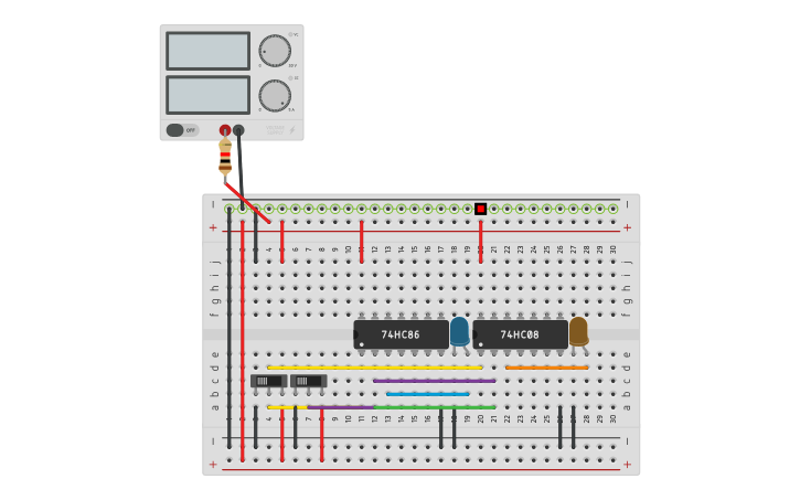 Circuit Design Half Adder Xor And Tinkercad