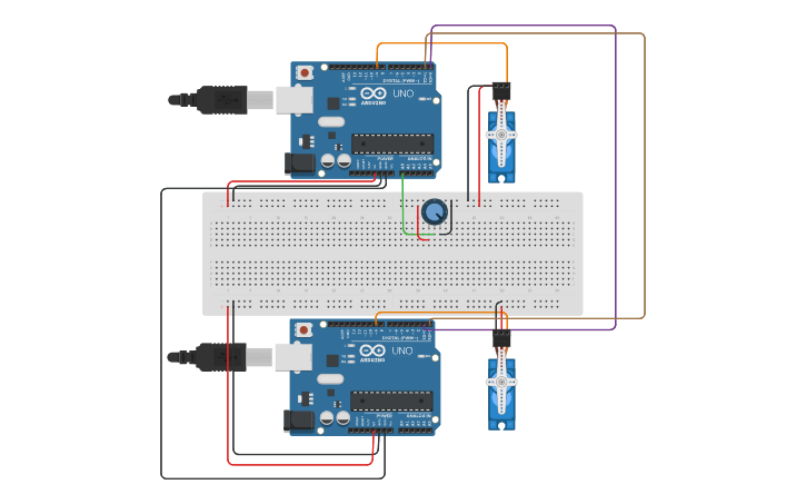Circuit design Comunicación Serial - Tinkercad