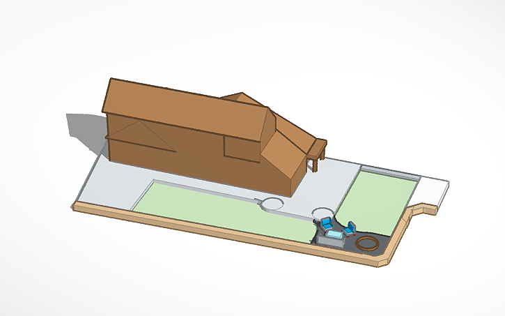 3D design Grasmere Backyard 1/3 model - Tinkercad
