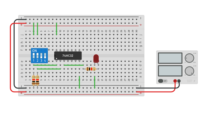 Circuit design OR GATE - Tinkercad