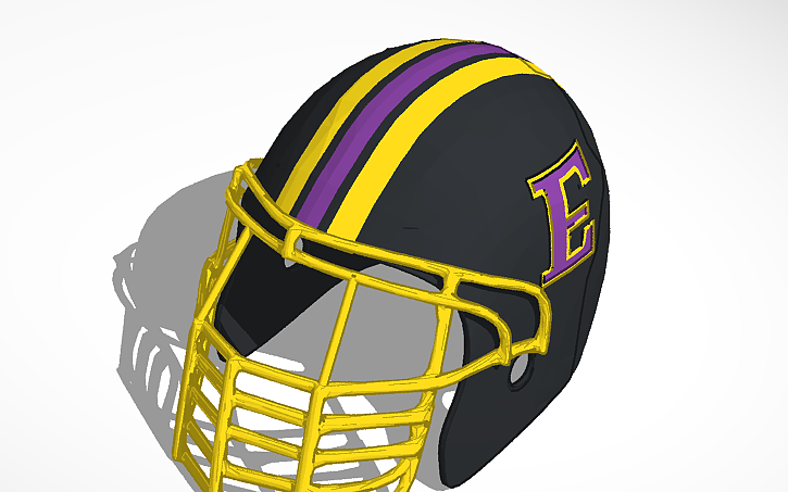 3D design E Football Helmet - Tinkercad