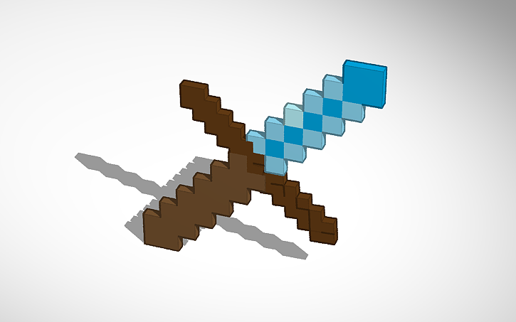 3D design Minecraft Diamond Sword | Tinkercad