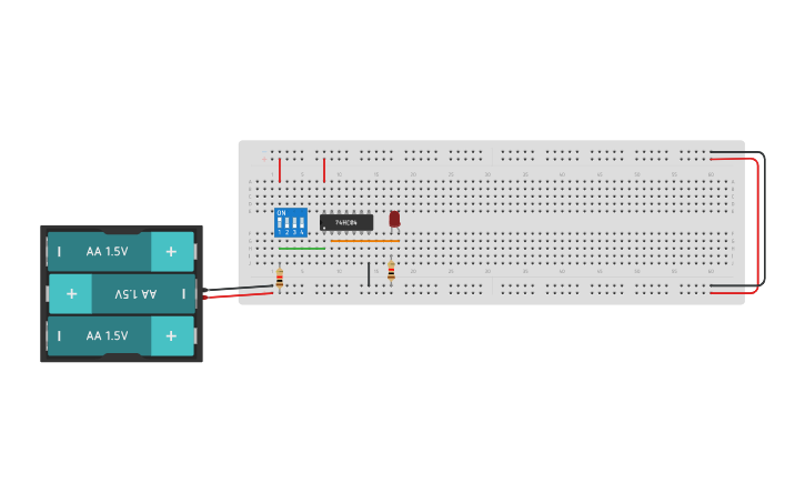 Circuit design Labo1 - Puerta NOT | Tinkercad
