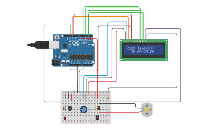 Circuit Design Automatic Room Temperature Controller Tinkercad