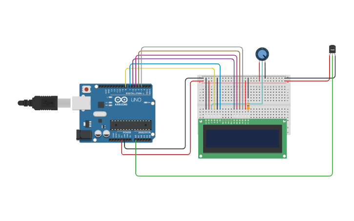 Circuit design Temperature Sensor - Tinkercad