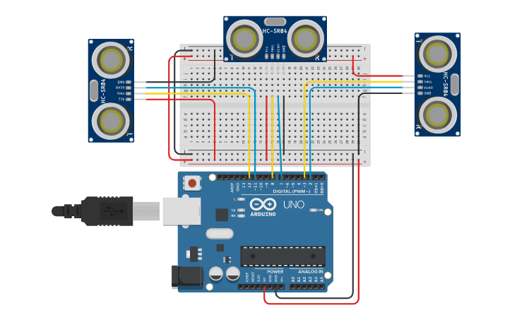 Circuit design Oppgave 4 (for-loop) | Tinkercad