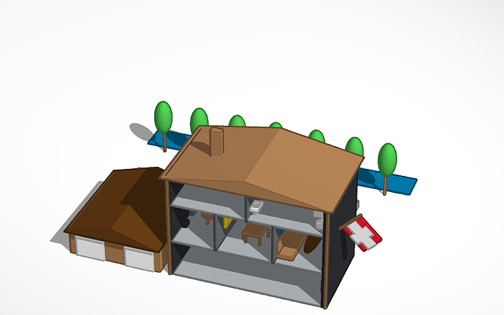3D design French House - Tinkercad