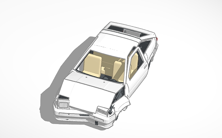 3D design crashed ae86 - Tinkercad