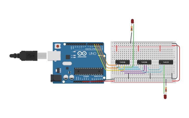 Circuit design Binary Full Adder | Tinkercad
