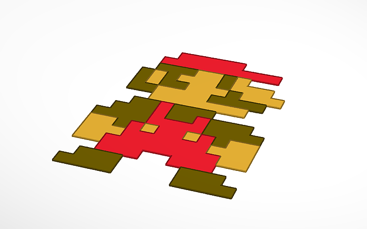 3D design 8-Bit Mario - Tinkercad