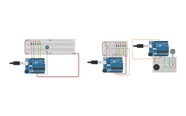 Circuit design Práctica #2 - Entradas y salidas analógicas - Tinkercad