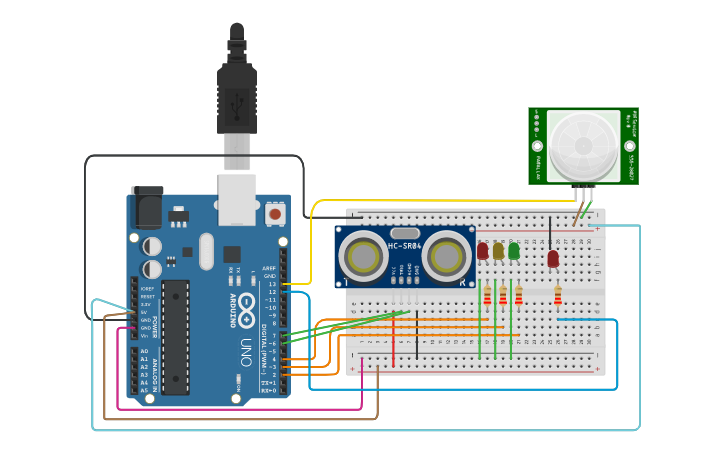 Circuit design Circuito Sensores - Tinkercad