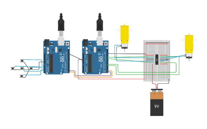 Circuit design USART interfacing -Robot Control - Tinkercad
