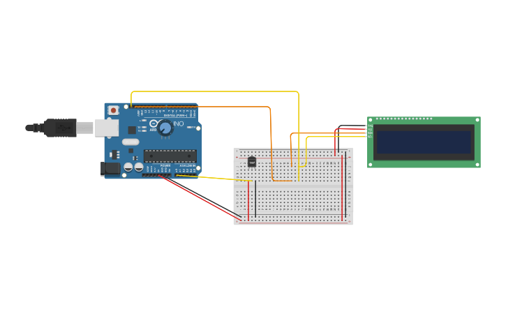 Circuit design Sensor de temperatura - Tinkercad