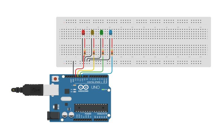 Circuit Design Semáforo Arduino Tinkercad 8505