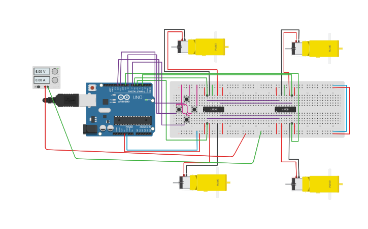 Circuit design CARRITO 4X4 - Tinkercad