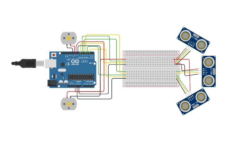 Circuit Design Rangkaian Robot Avoider Dengan Menggunakan 3 Sensor
