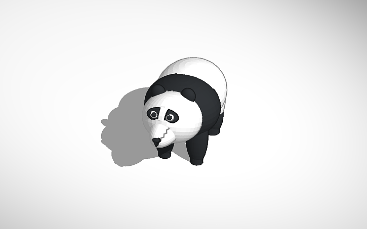 3D design Panda bear - Tinkercad