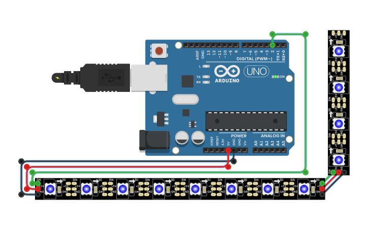 Circuit design NeoPixel - Tinkercad