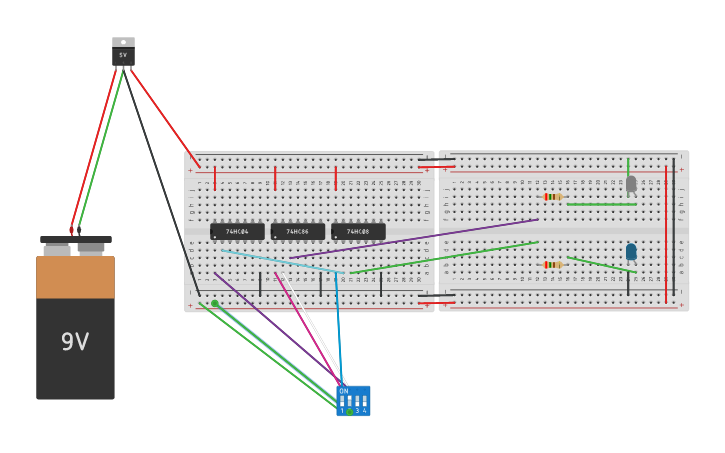 Circuit design Half Subtractor | Tinkercad
