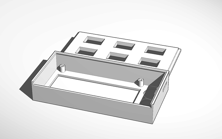 3D design 20x4 lcd case 12mm button - Tinkercad