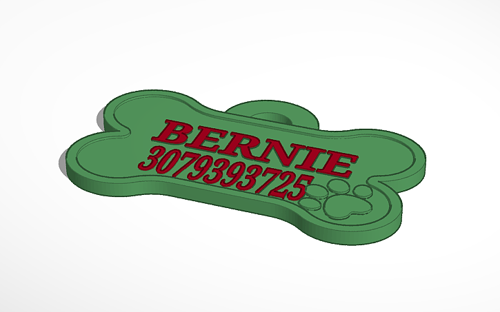 3D design dog tag - Tinkercad