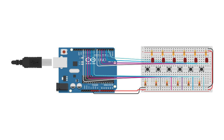 Circuit design piano - Tinkercad