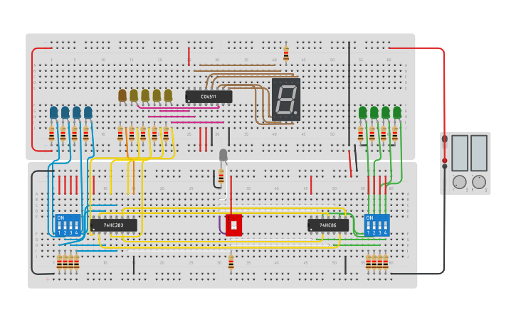 Circuit design 4 bit Parallel Adder Subtractor with BCD 7 Segment ...