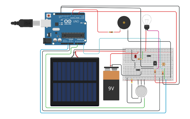 Circuit design Smart street light - Tinkercad