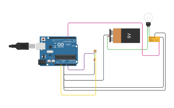 Circuit design LDR Interface - Tinkercad