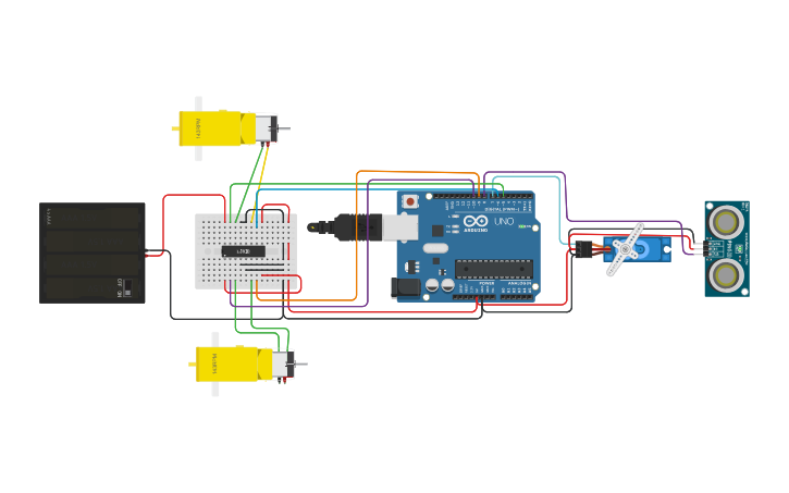 Circuit Design Obstacle Avoidance Tinkercad