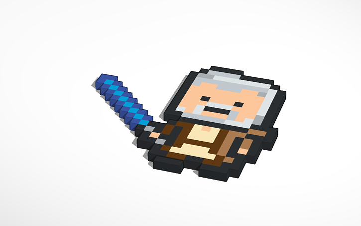 3D design Pixel Art Obi -Wan - Tinkercad