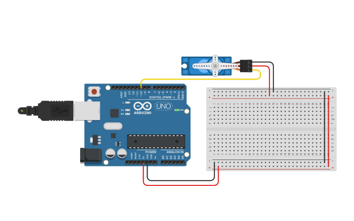 Circuit Design Pilotage Dun Servomoteur Avec Bibliothèque Servo Tinkercad
