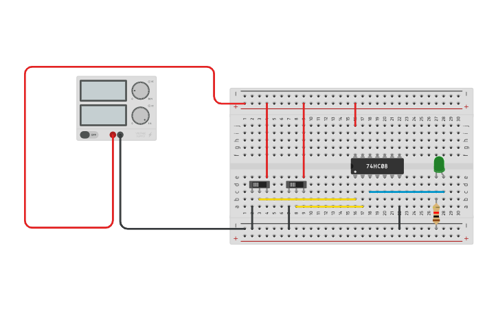 Circuit design AND gate 1 | Tinkercad