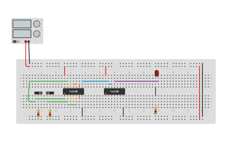 Circuit design XNOR GATE - Tinkercad