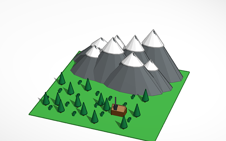 3D design un paisaje de montaña - Tinkercad