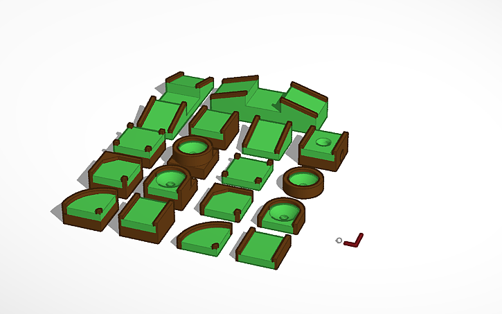 3D design Mini Golf block pieces - Tinkercad