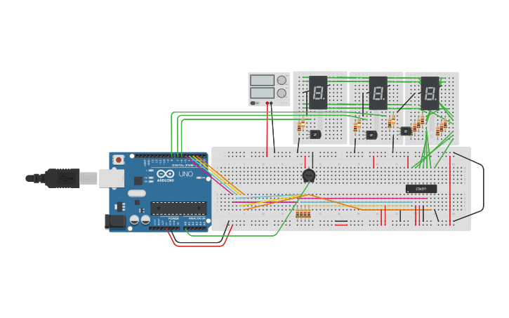 Circuit design Decimal Display - Tinkercad