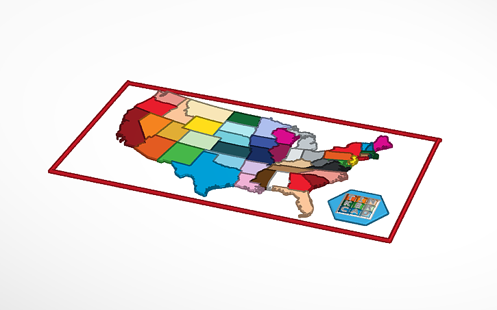 3D design u.s states - Tinkercad