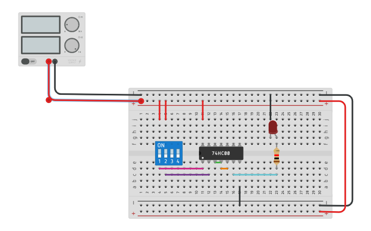 Circuit design Realization of AND gate using NAND gate | Tinkercad