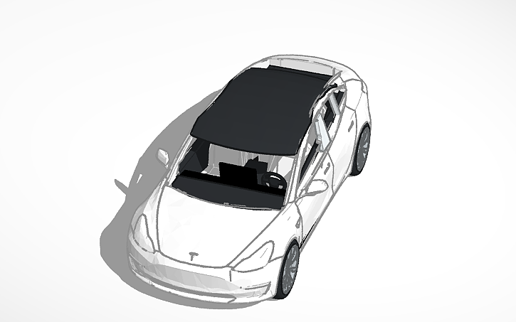 3D design Tesla Model 3 - Tinkercad