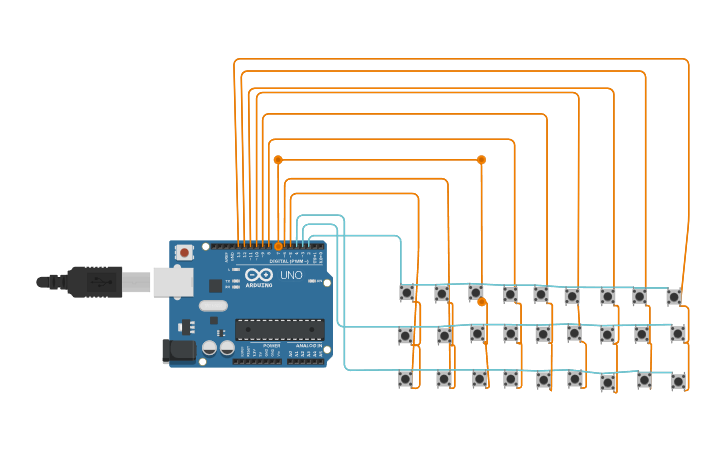 Circuit Design Keyboard Using Arduino And Pushbutton Tinkercad