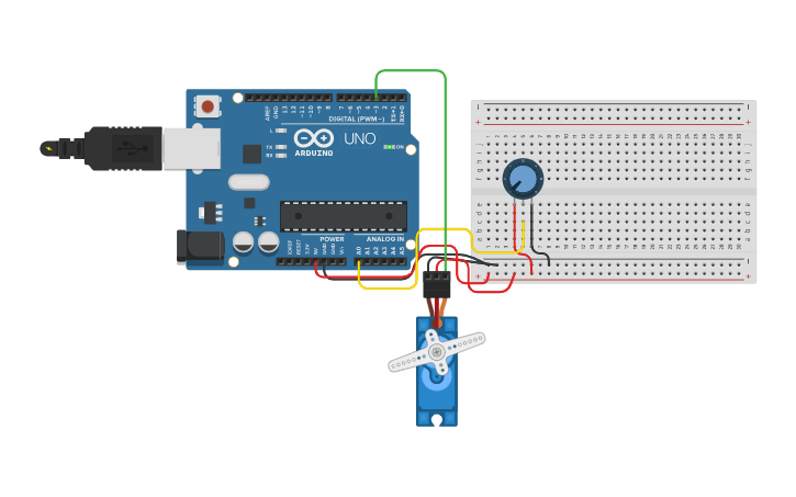 Circuit design excercise2 servo motor-2 - Tinkercad