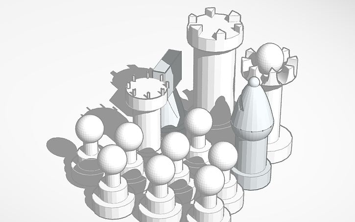 3D design chess(peices only) - Tinkercad